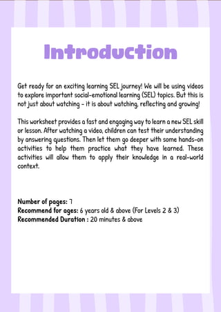 SEL Learn About Emotions – Video Activity | PDF