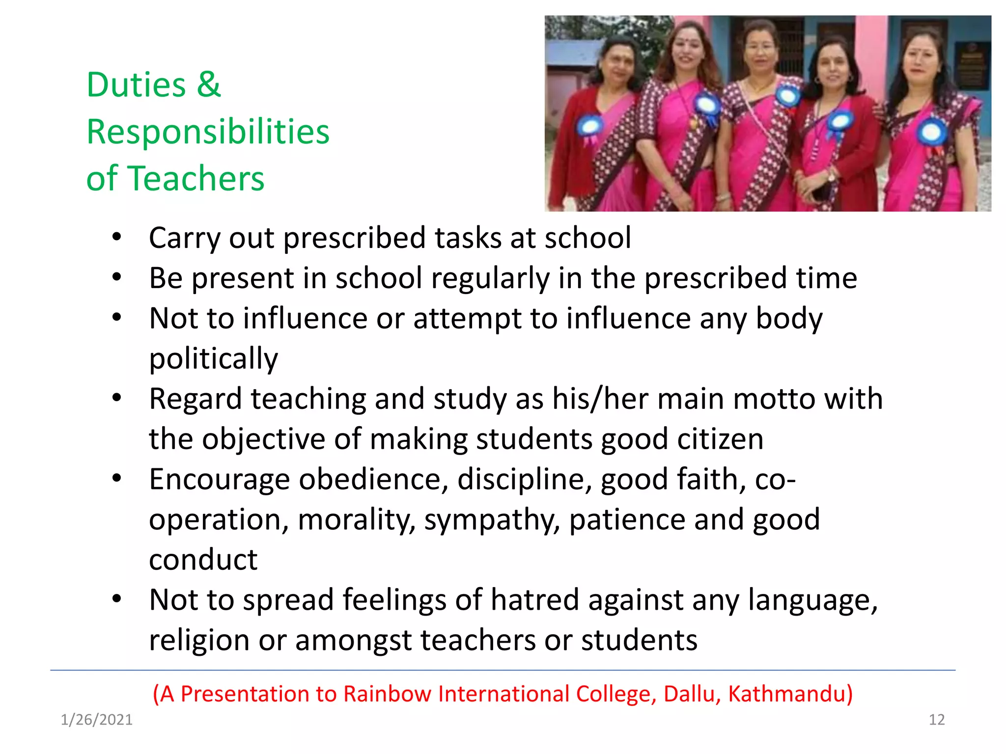 Head Teacher and School Management, Teaching and Non Teaching Staff ...