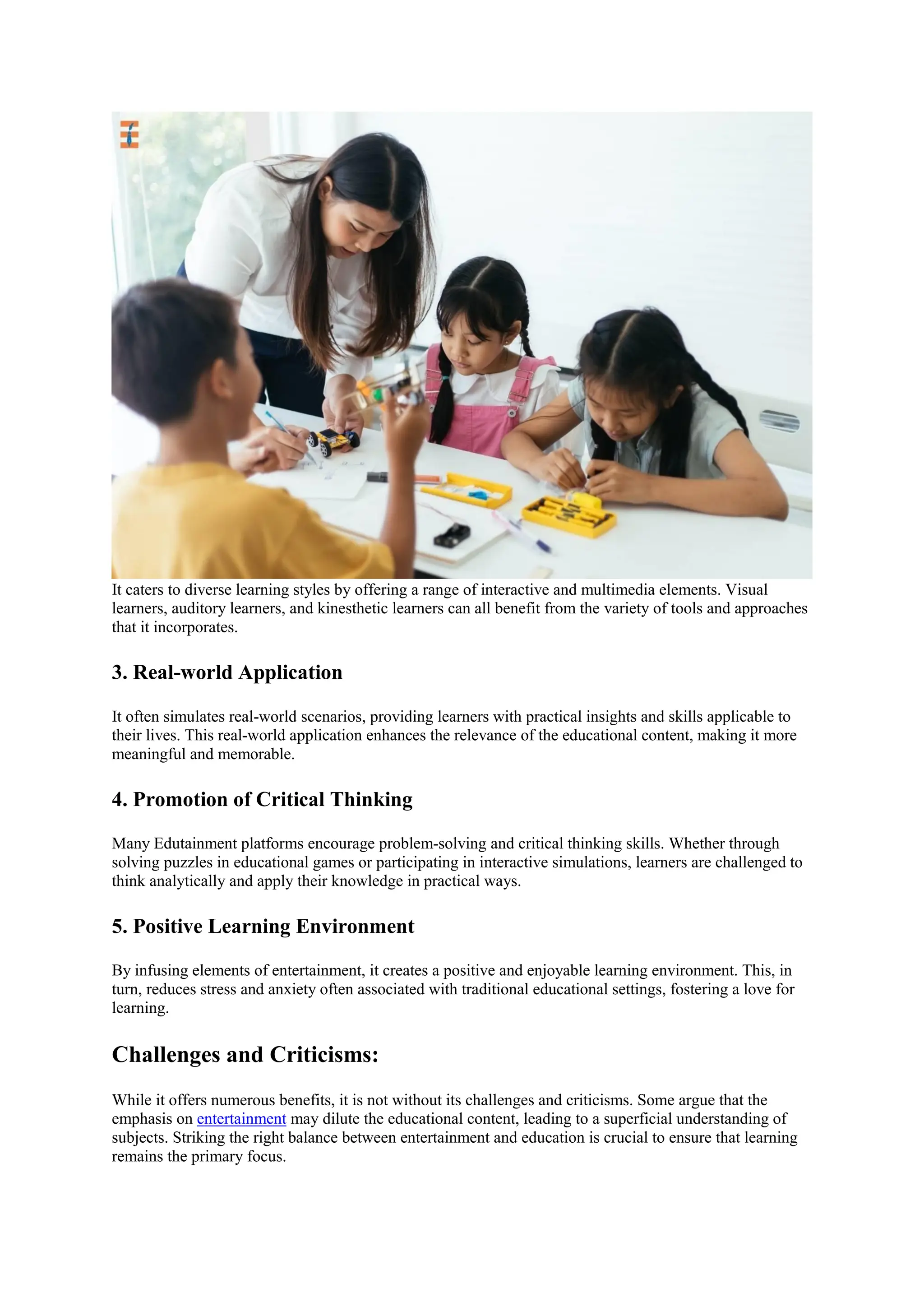 Edutainment: A Fusion of Education and Entertainment | PDF