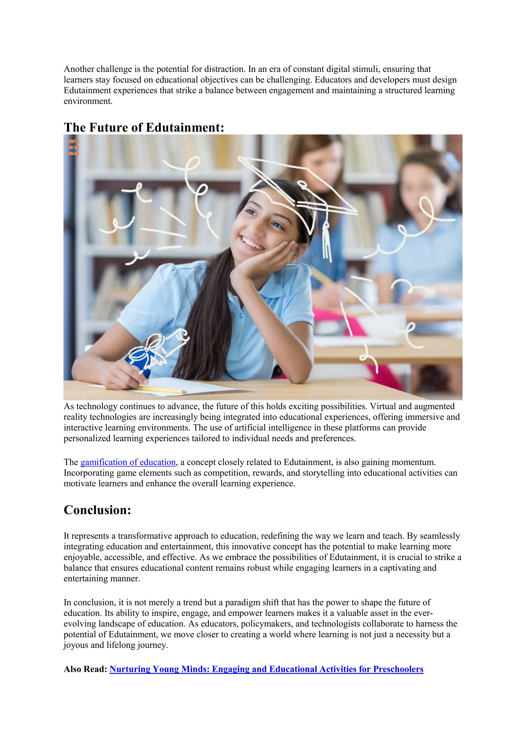 Edutainment: A Fusion of Education and Entertainment | PDF