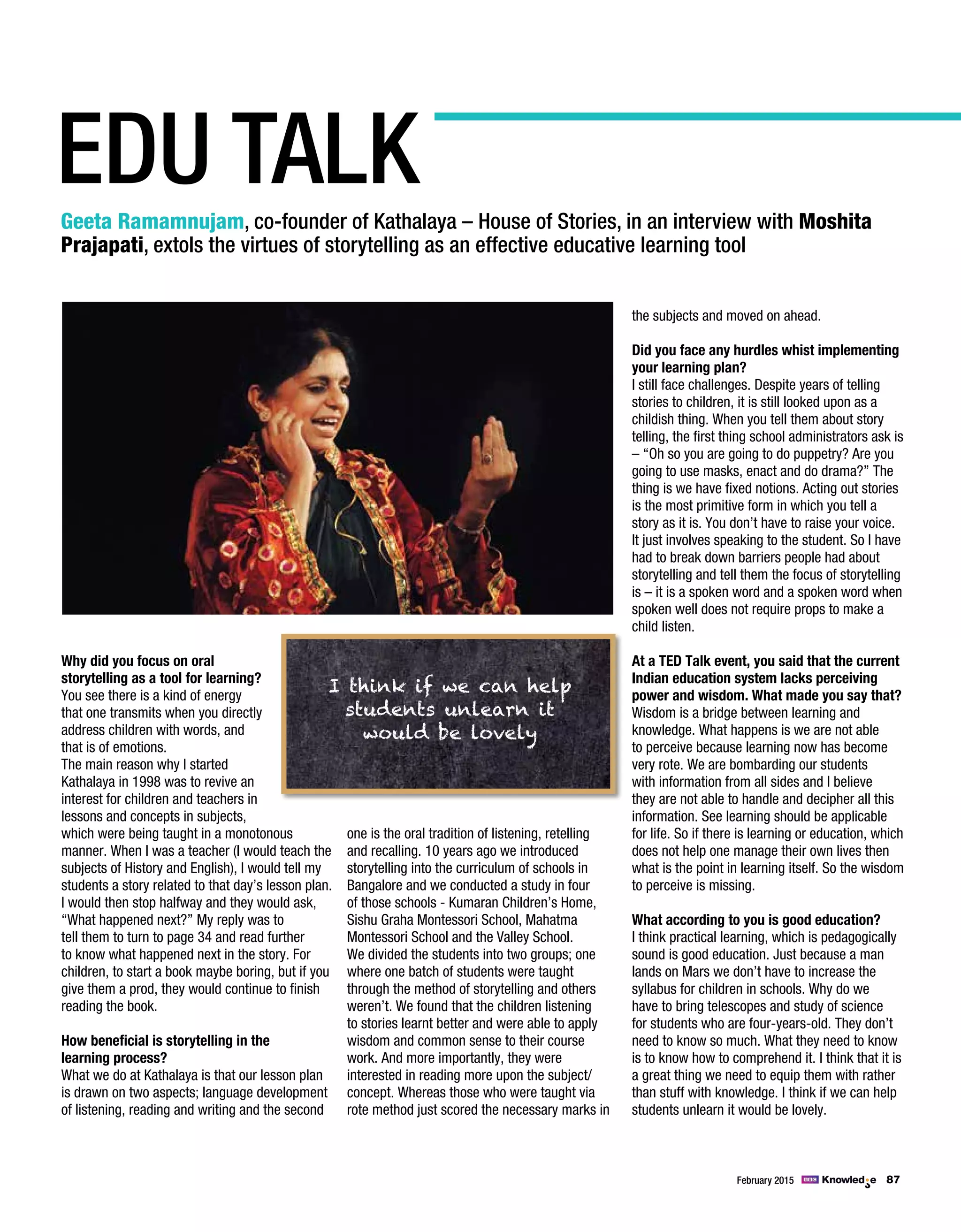 Storytelling as an effective educational tool | PDF