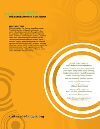 Edutopia 10 Top Tips For Teaching With New Media | PDF