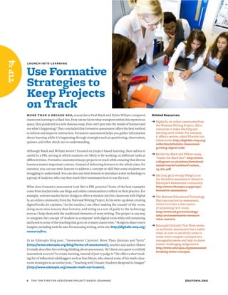 Edutopia 10tips-assessing-project-based-learning | PDF | Education ...