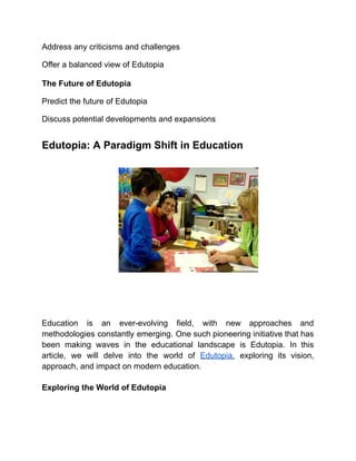 Edutopia | PDF | Professional School | Postgraduate Education