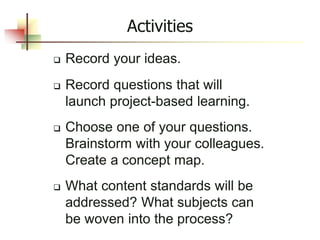 Edutopia pbl presentation | PPT