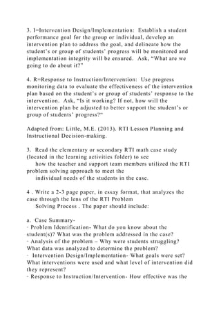 EDUU 512 RTI Case Study Rubric Criteria Exemplary (.docx