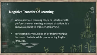 Transfer Of Learning - B.ed