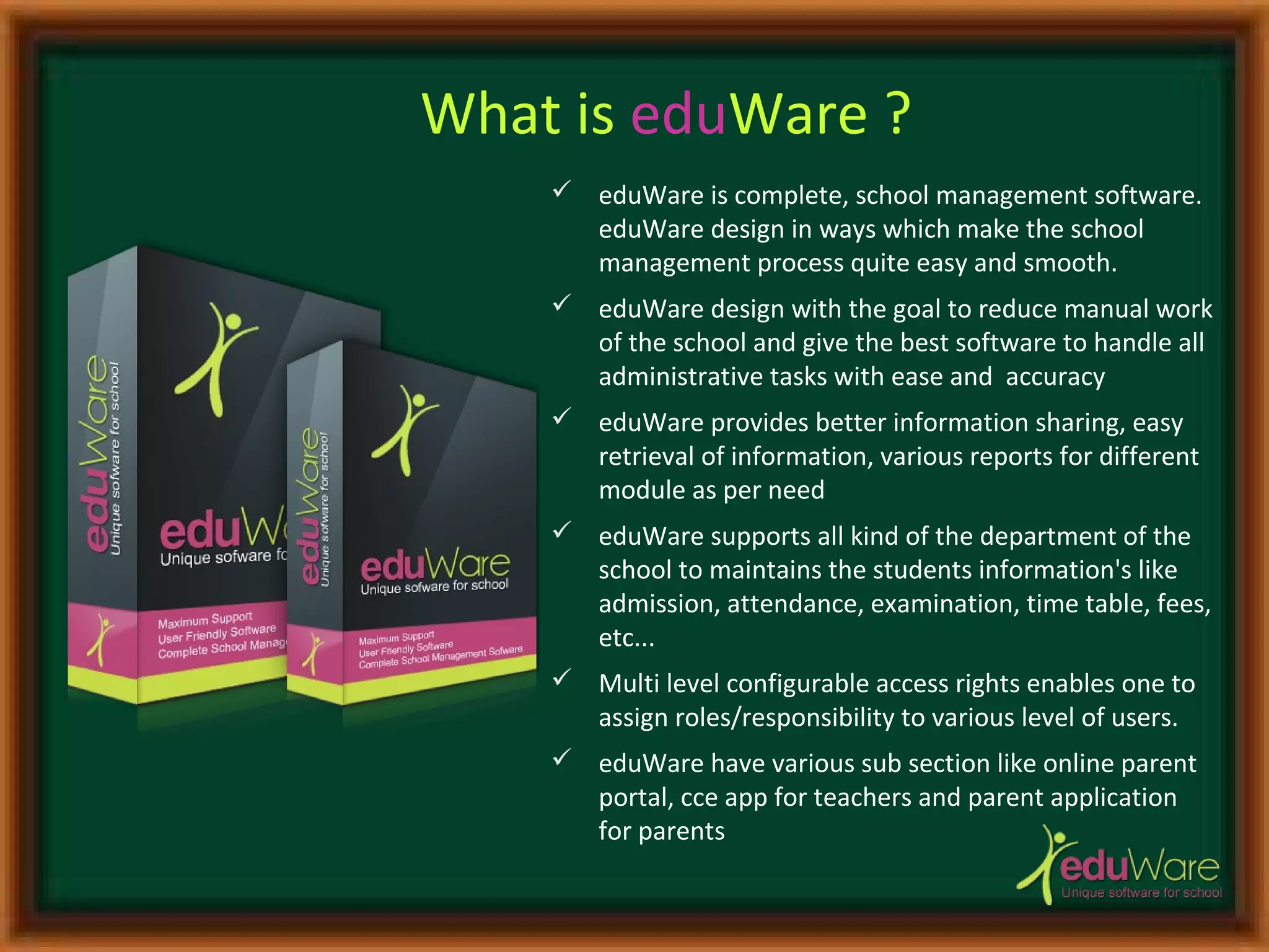 eduWare unique system for school management ppt | PPT
