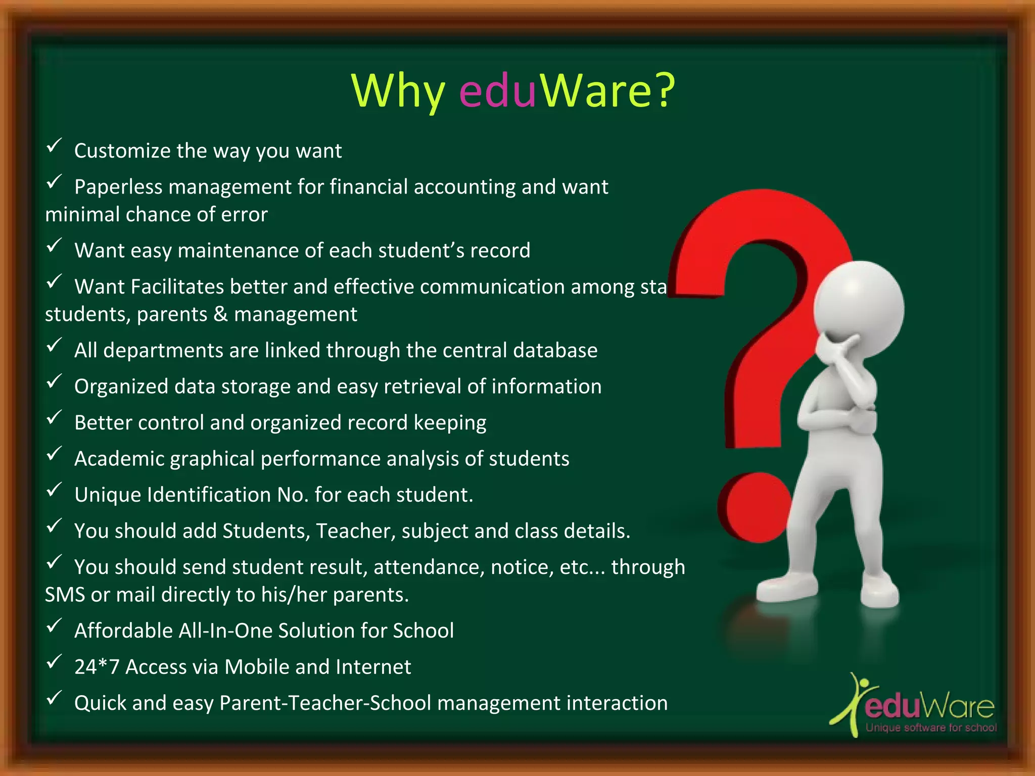 eduWare unique system for school management ppt | PPT