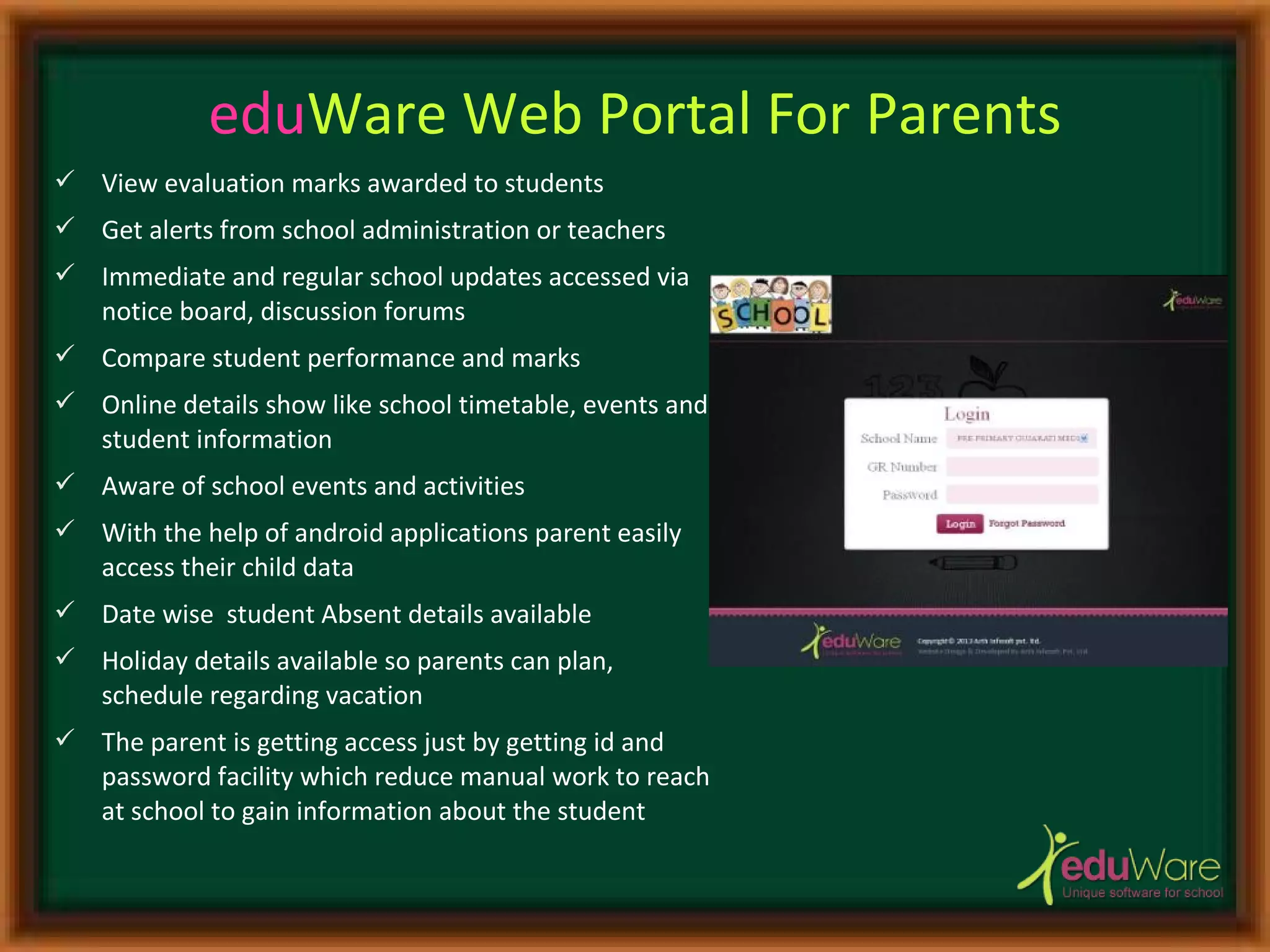 eduWare unique system for school management ppt | PPT