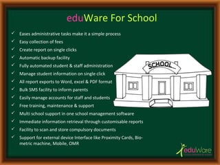 eduWare unique system for school management ppt | PPT
