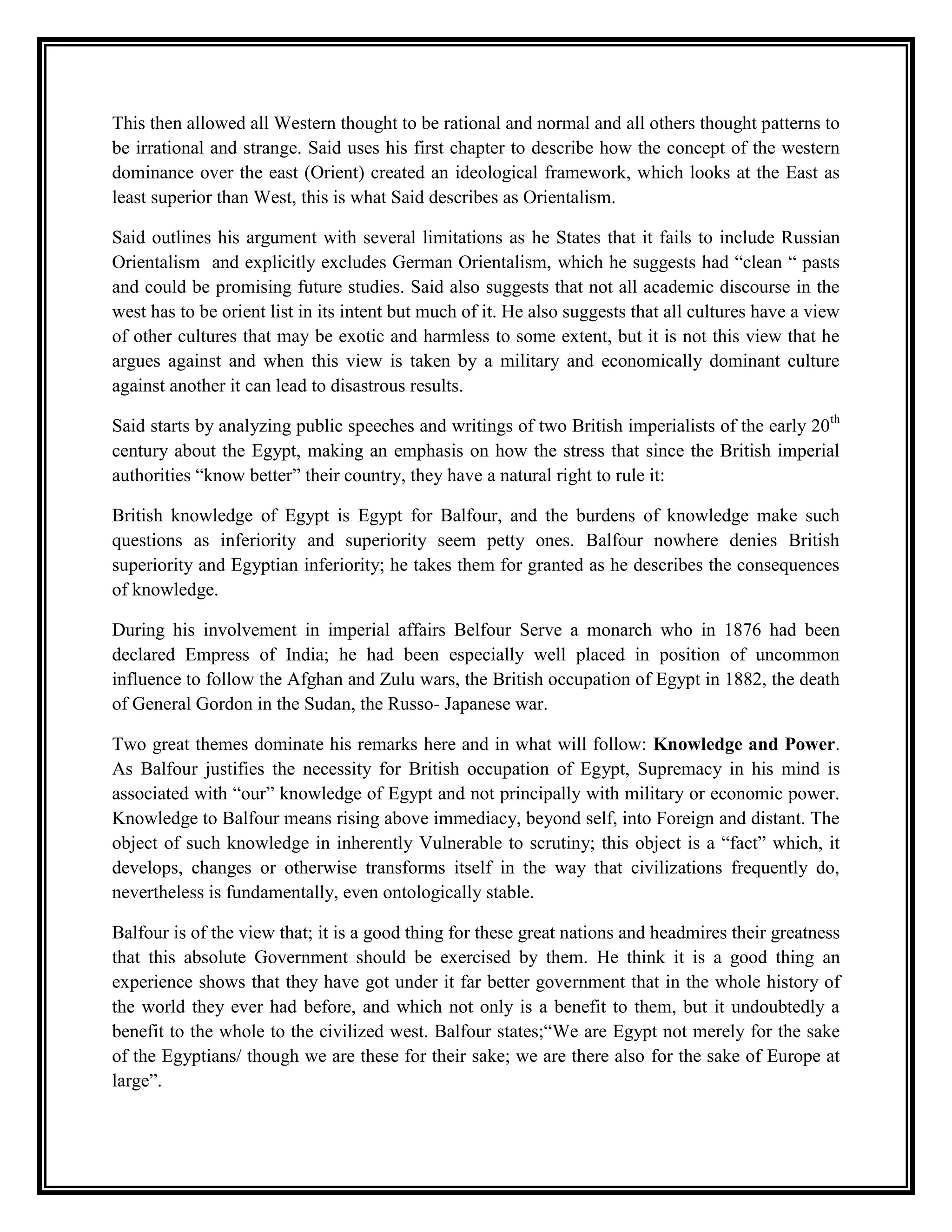 Edwad said orientalism | DOCX