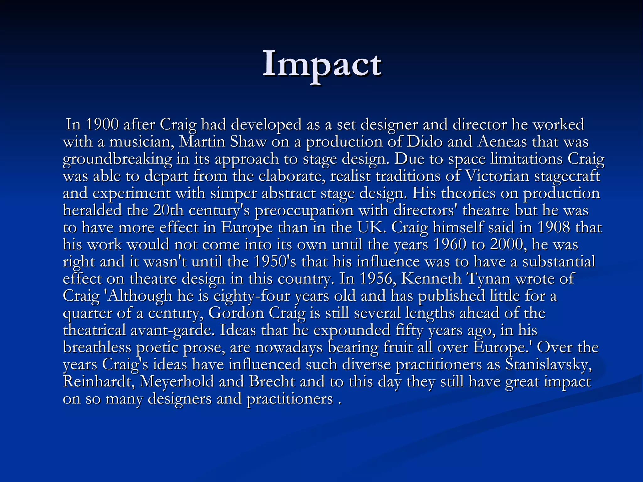 Edward Gordon Craig Presentation | PPT