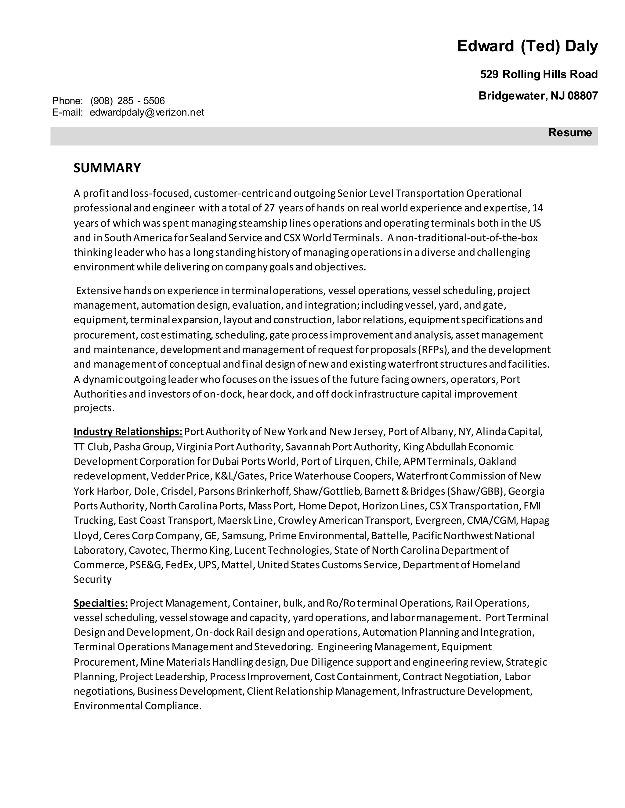 Edward daly resume 12292016 | DOCX