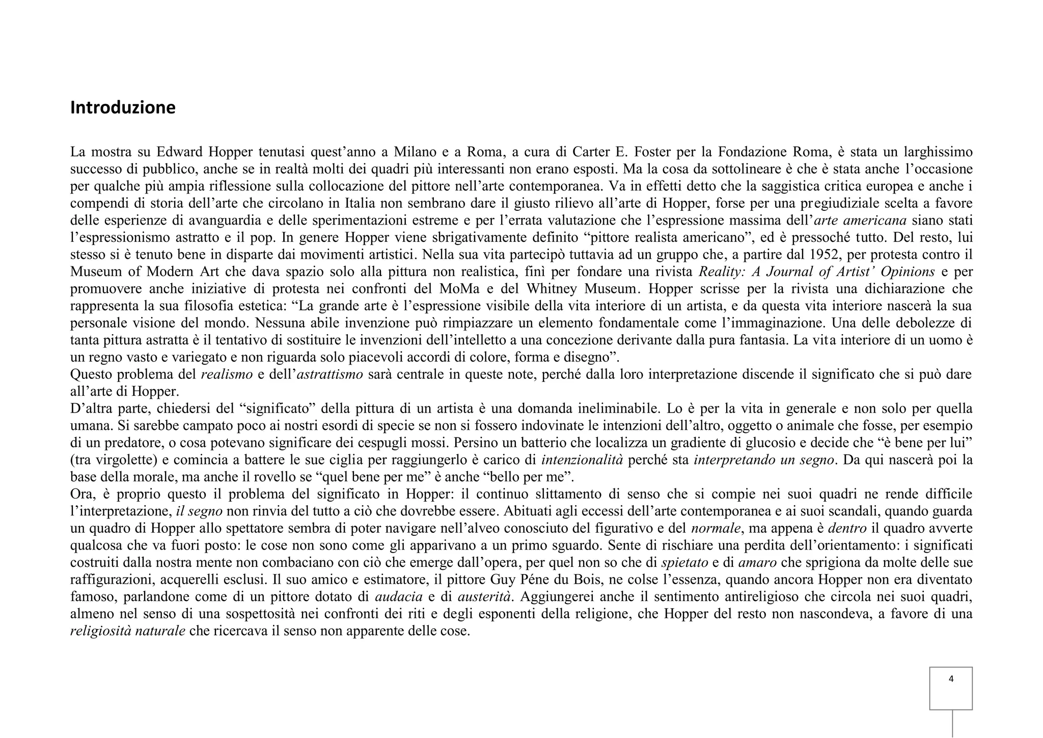 Edward Hopper: testo e slides | PDF