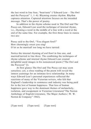 Edward Lear’s The Owl and the Pussy-catThe Owl at Home, by .docx