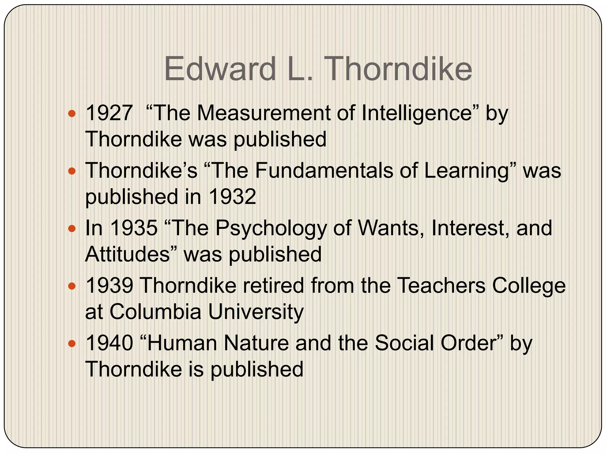 Edward l thorndike | PPTX
