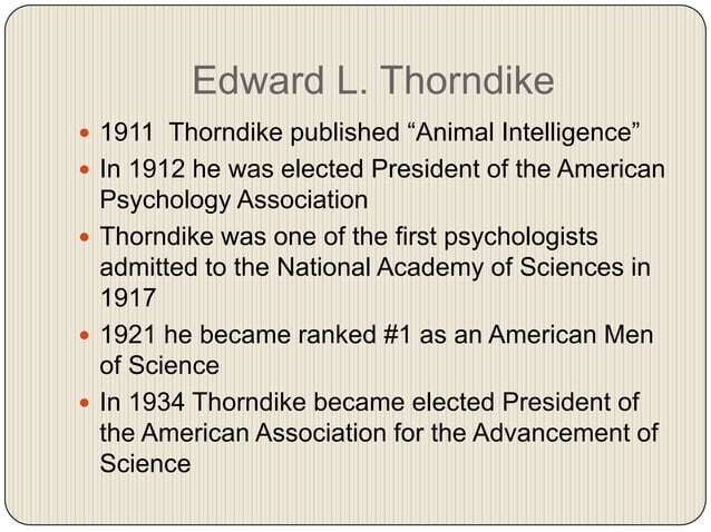 Edward l thorndike | PPTX | Education