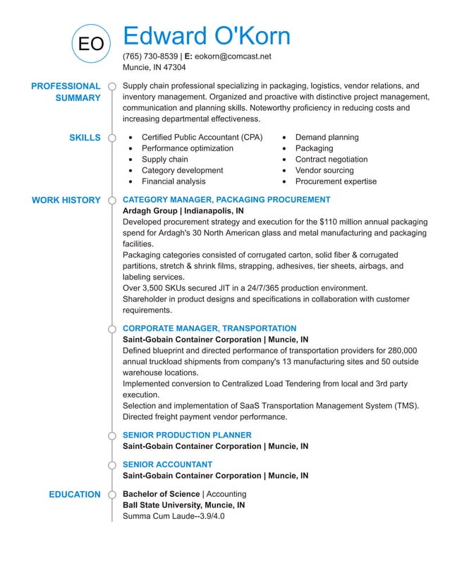 Edward o'korn resume | PDF | Logistics | Business