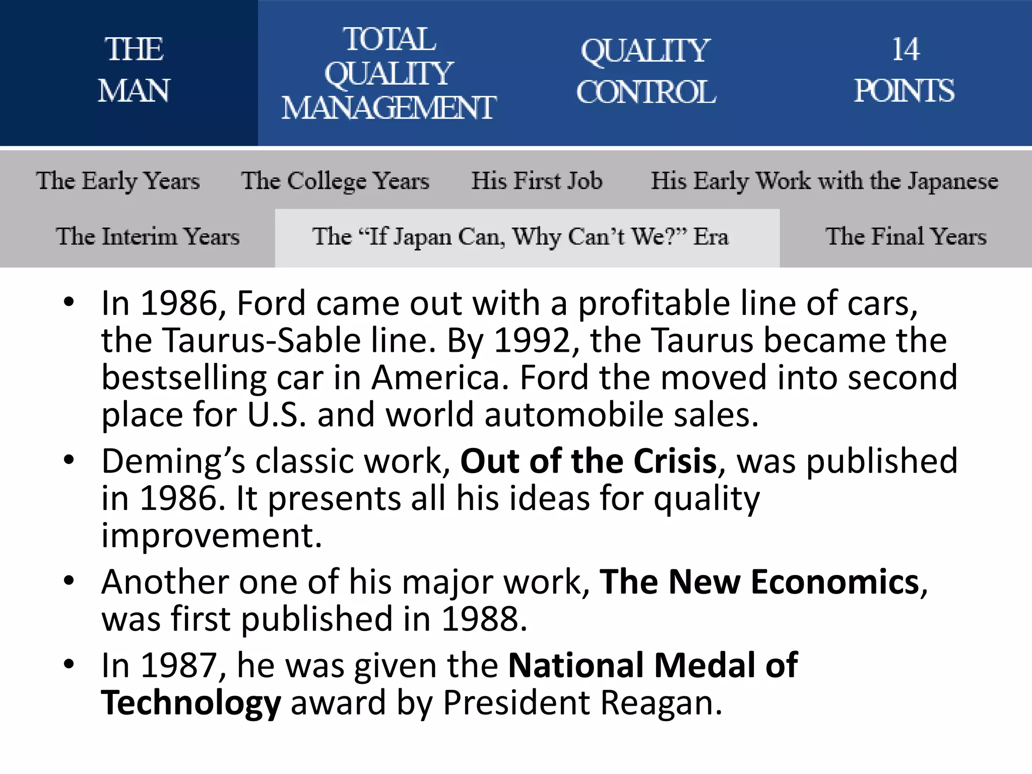 William Edwards Deming | PPTX | Business | Business and Finance