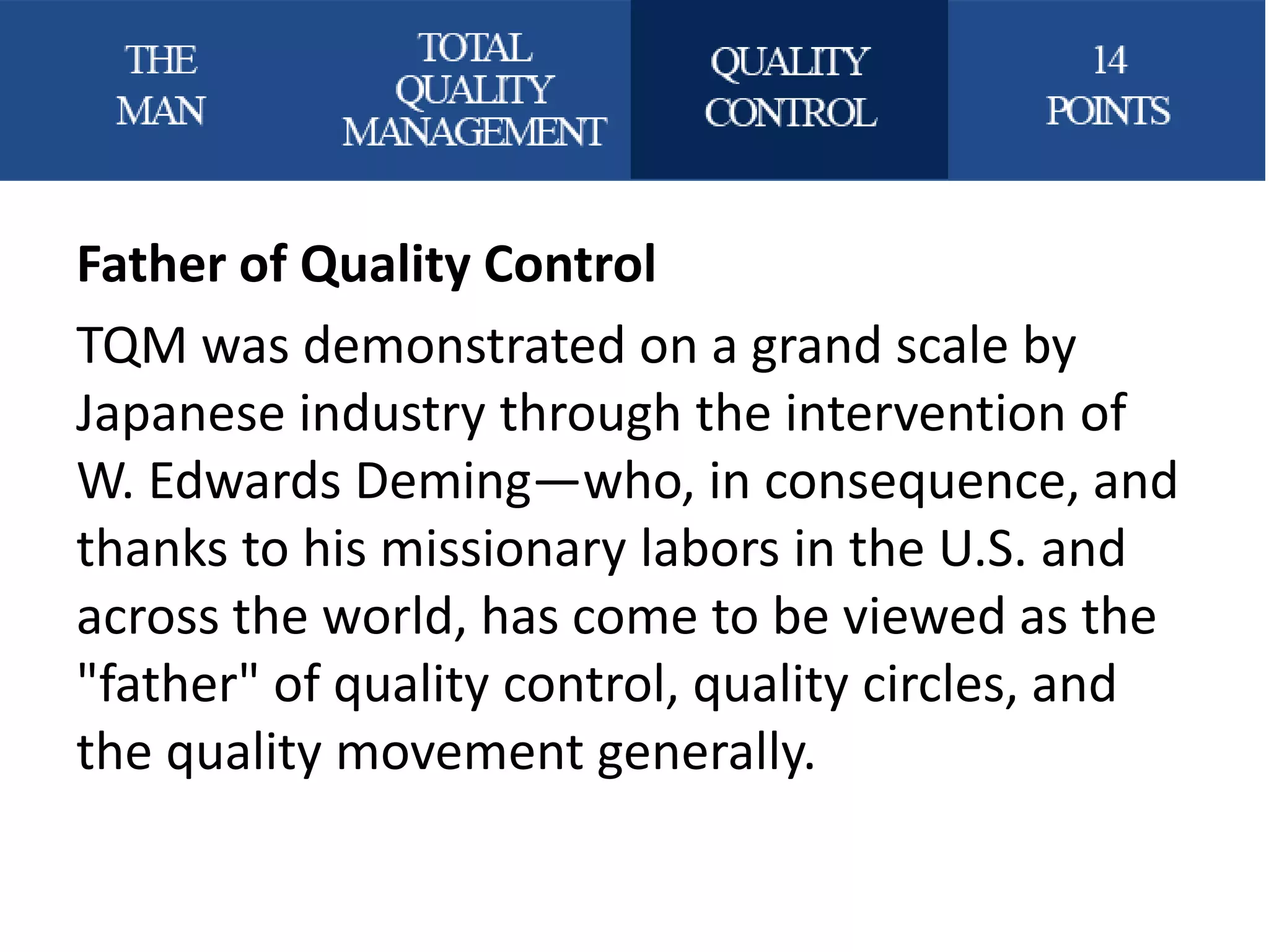 William Edwards Deming | PPTX | Business | Business and Finance