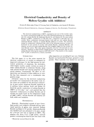 Electrical Conductivity and Density of Molten Iron and Aluminium | PDF