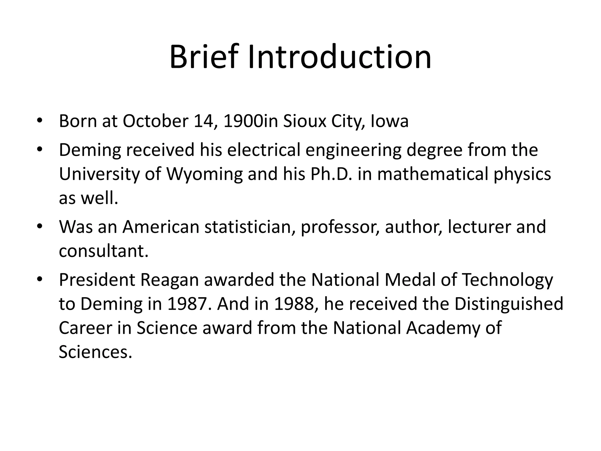 Edwards deming (quality guru) | PPTX