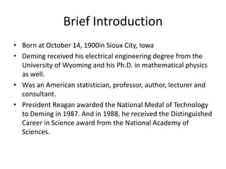 Edwards deming (quality guru) | PPTX