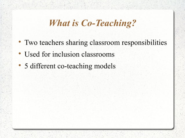 Co-Teaching Models | PPT | Education industry | Industries
