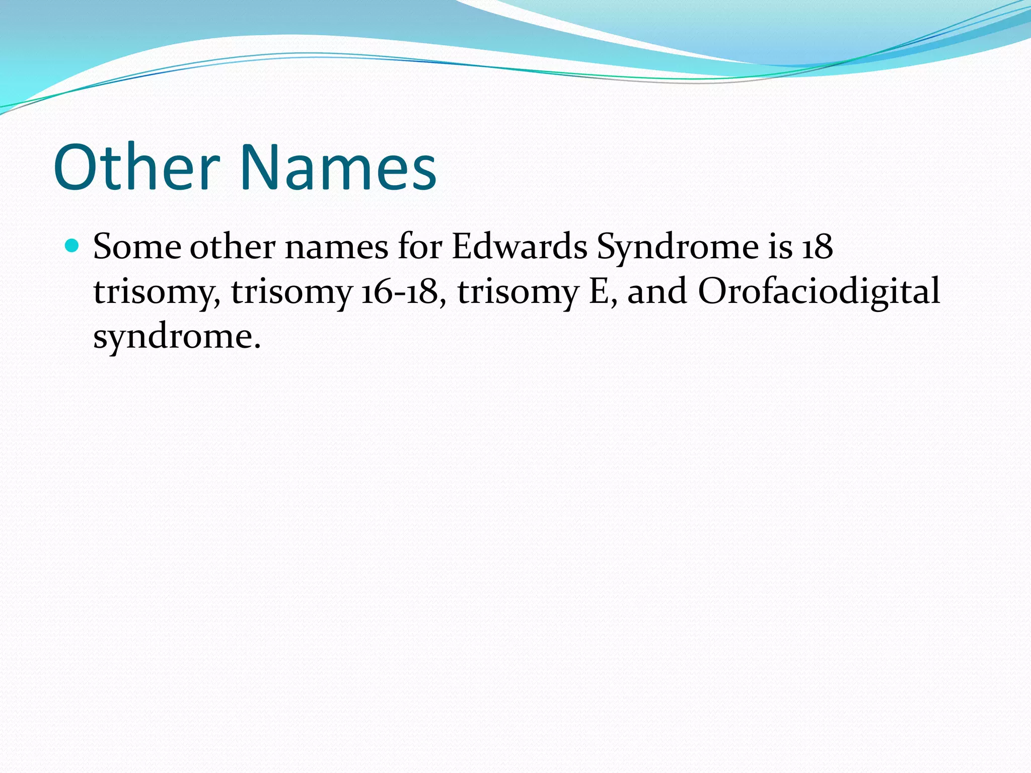 Edward’S Syndrome1 | PPTX
