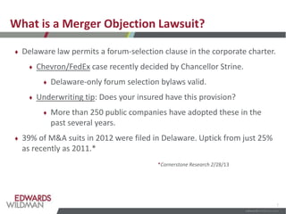 Edwards Wildman John Hughes Merger Objection Suits Presentation | PPTX