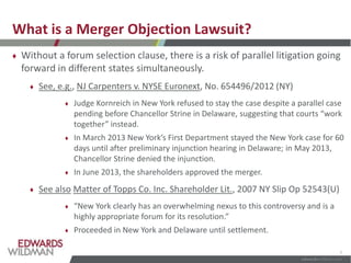 Edwards Wildman John Hughes Merger Objection Suits Presentation | PPTX