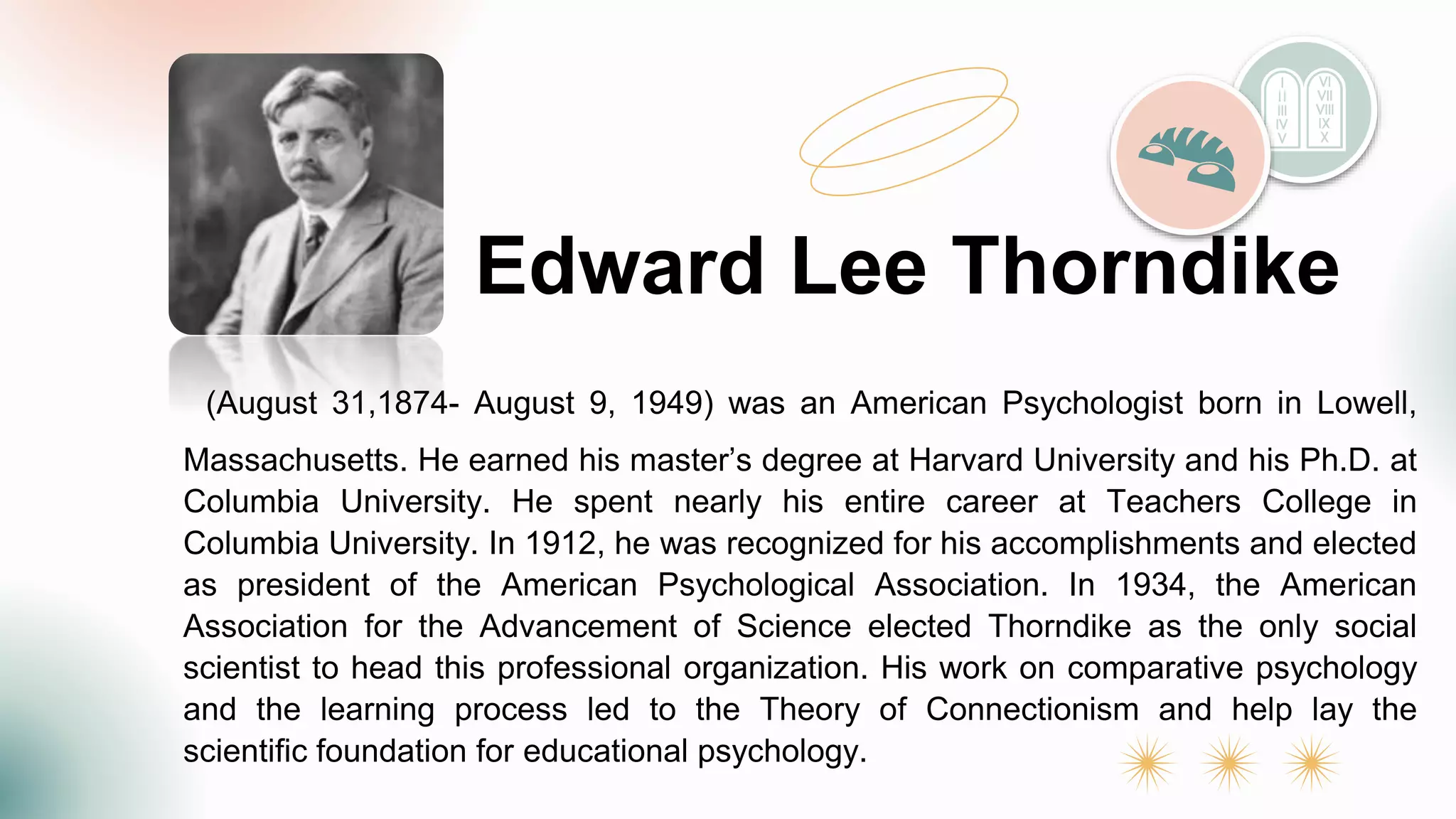 EDWARD THORNDIKE-THEORY OF CONNECTIONISNM- LUMANOG, MARY KRISTINE M..pptx