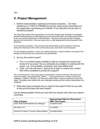EdWeb Analysis & Design Documentation | PDF | Professional School ...