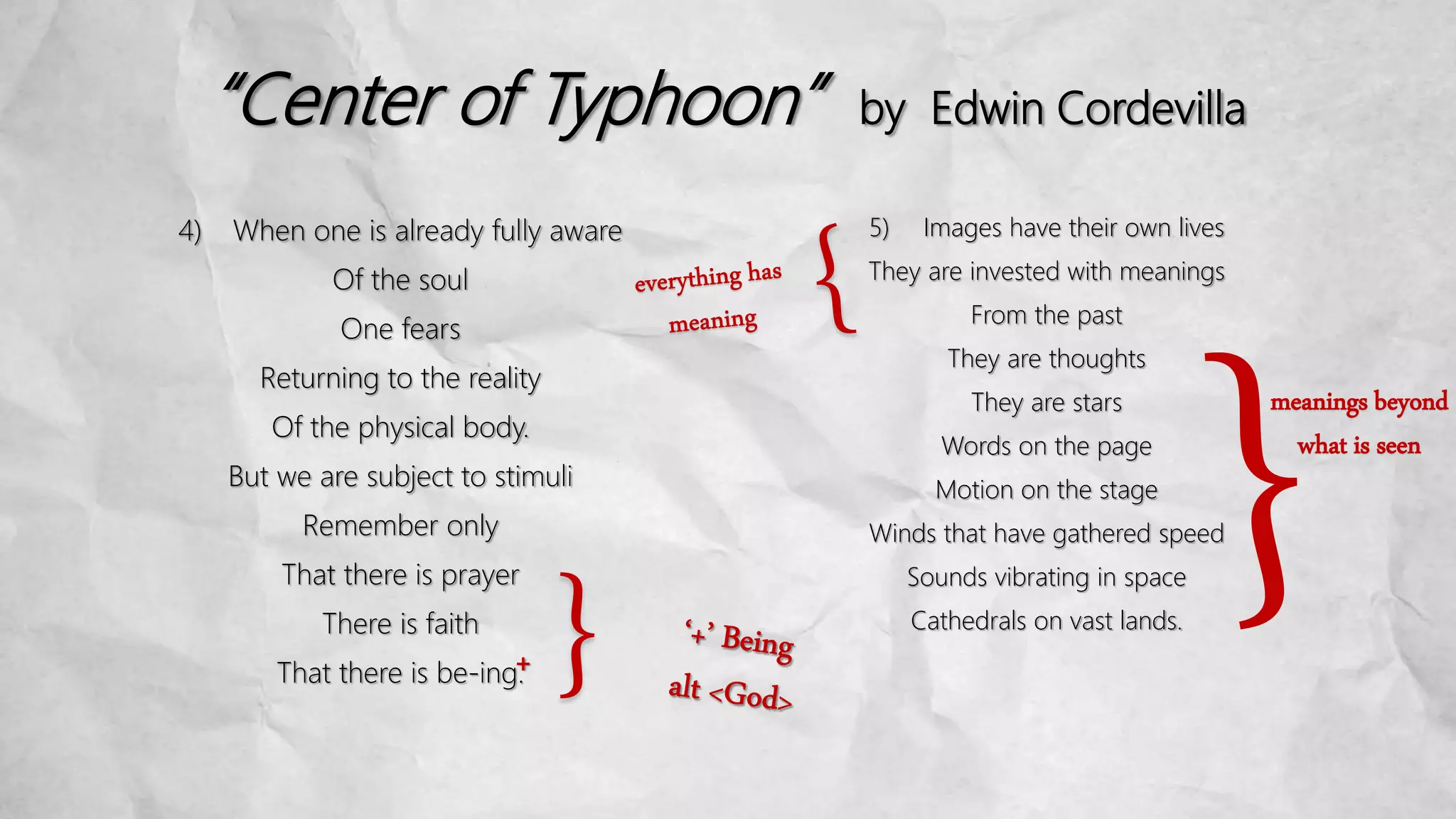 "Center of Typhoon"- Edwin Cordevilla | PPTX | Buddhism | Religion ...
