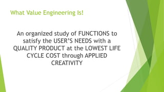 Value Engineering | PPTX