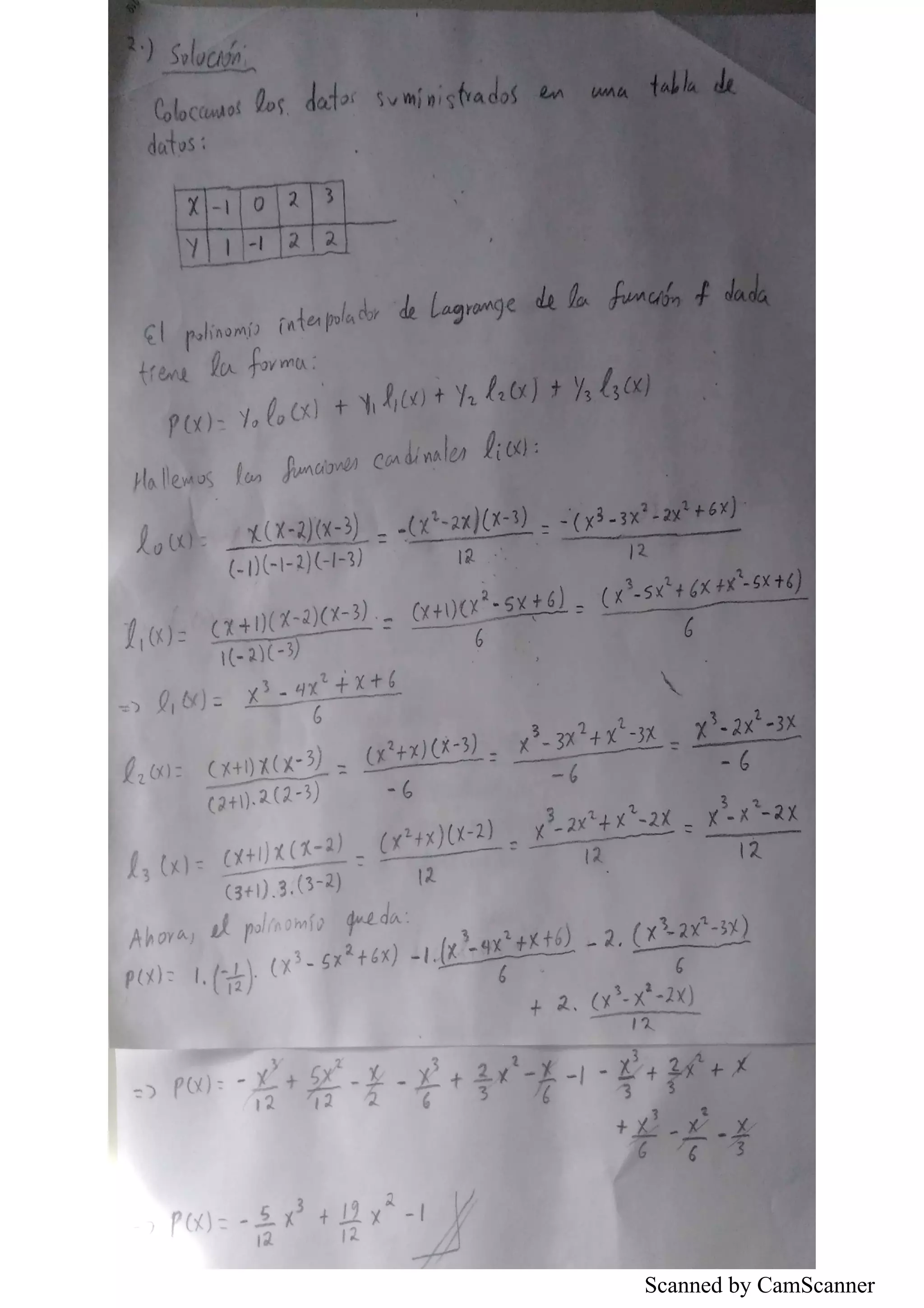 Edwin Mogollon Rezagado segundo parcial Analicis numérico | PDF