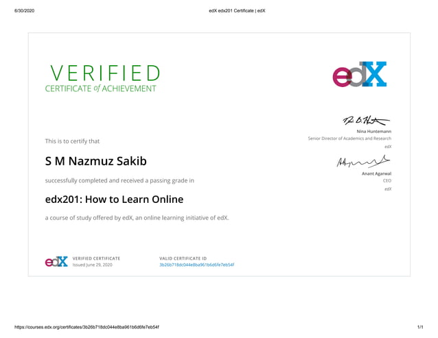 Ed x edx201 certificate edx | PDF