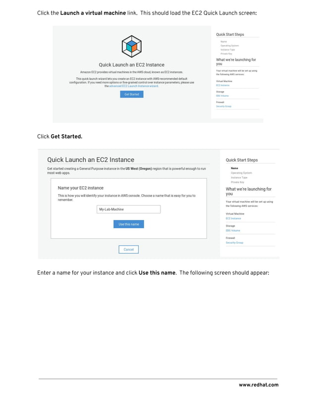 LAB SET-UP INSTRUCTIONS FOR EXERCISES ON AMAZON EC2 | PDF