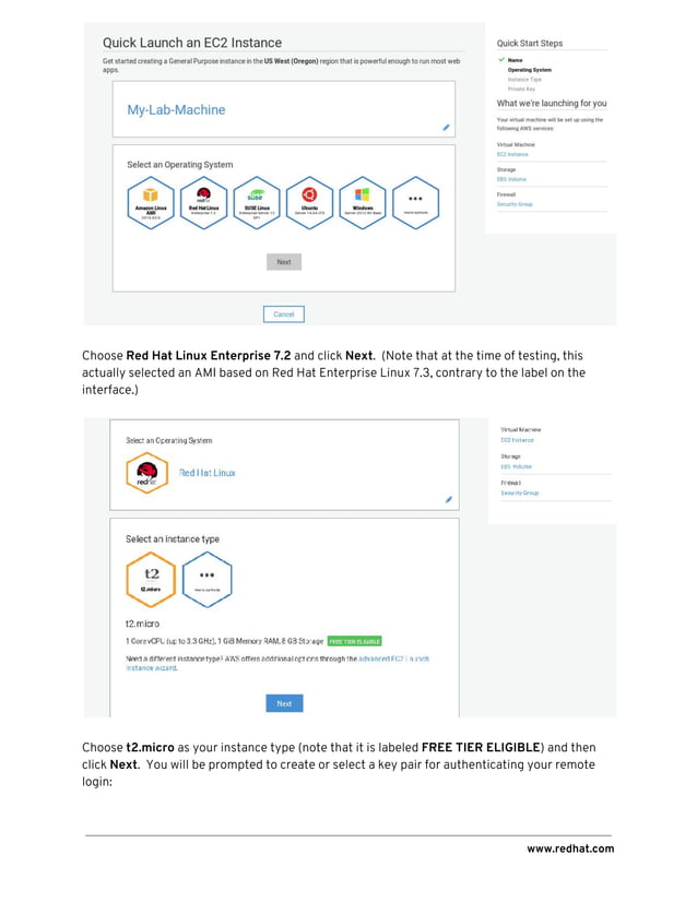 LAB SET-UP INSTRUCTIONS FOR EXERCISES ON AMAZON EC2 | PDF
