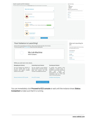 LAB SET-UP INSTRUCTIONS FOR EXERCISES ON AMAZON EC2 | PDF