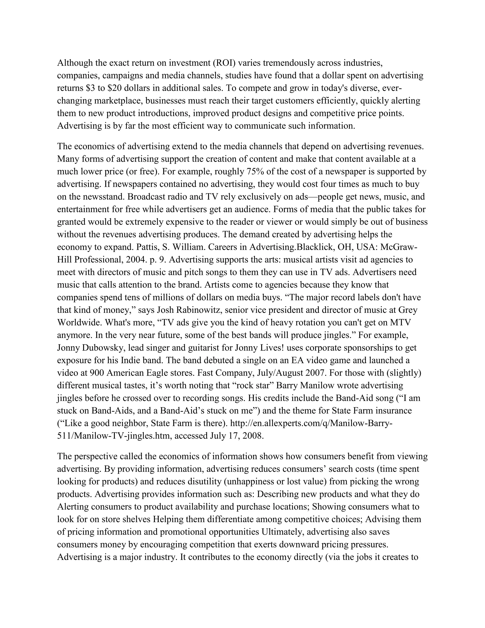 Economic effects of advertisements | DOCX