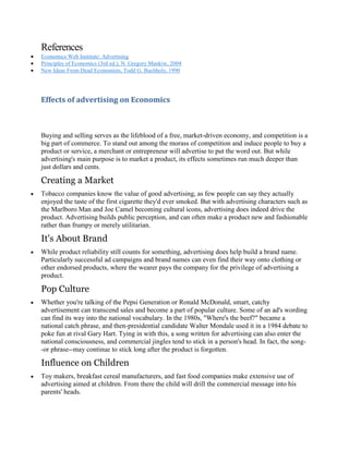 Economic effects of advertisements | DOCX