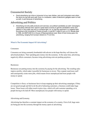 Economic effects of advertisements | DOCX