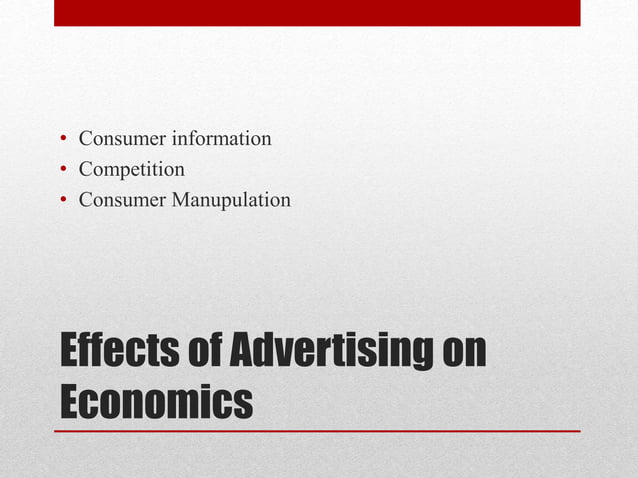 Economic effects and influences of advertisements among children | PPT