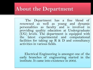 Electrical and Electronics Department | PPTX