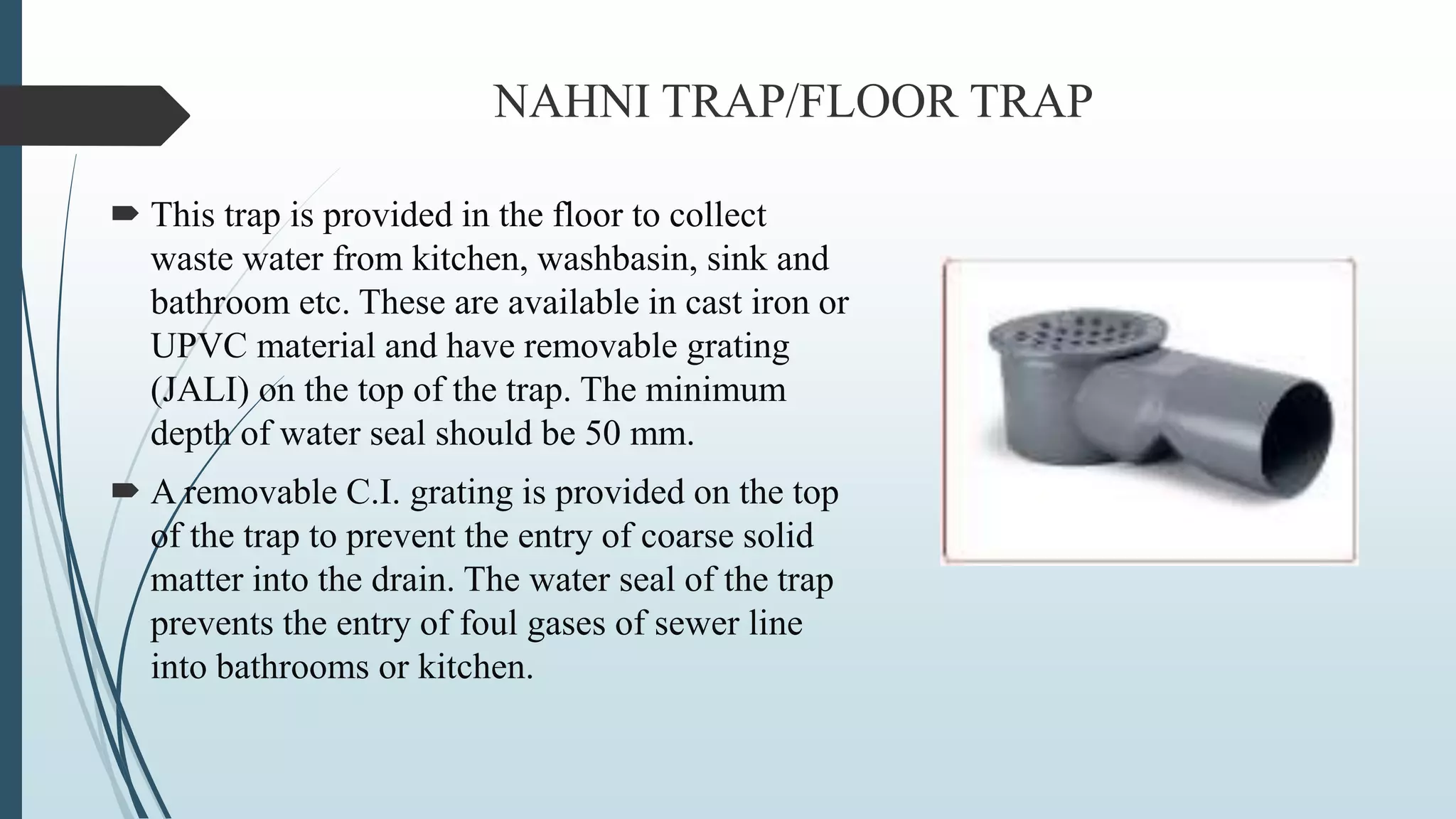 DRAINAGE SYSTEM FOR BUILDING AND TRAPS | PPTX | Indoor Environmental ...