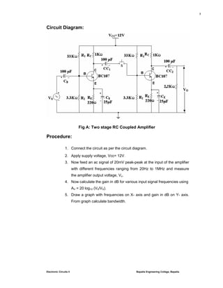 EC 2 lab manual with circulits | PDF
