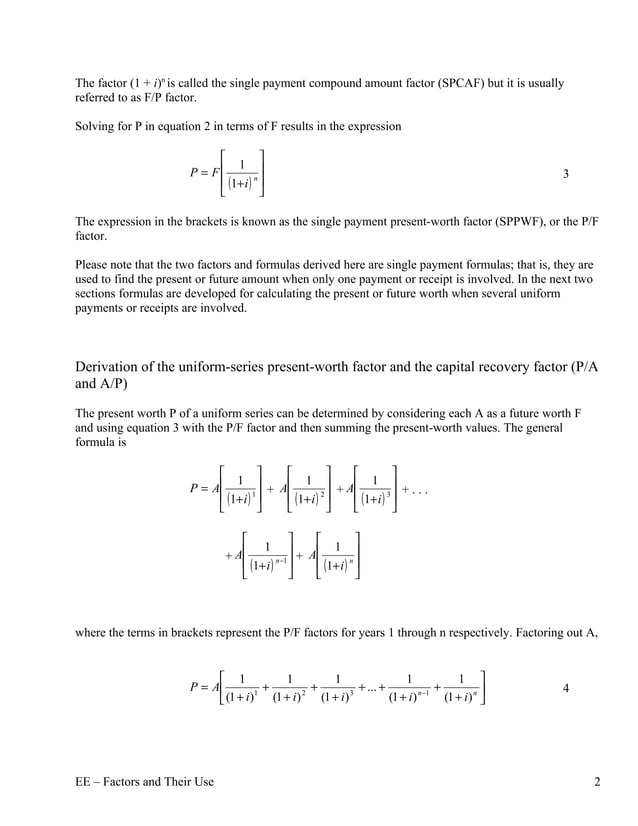 Ee factors and their use | PDF