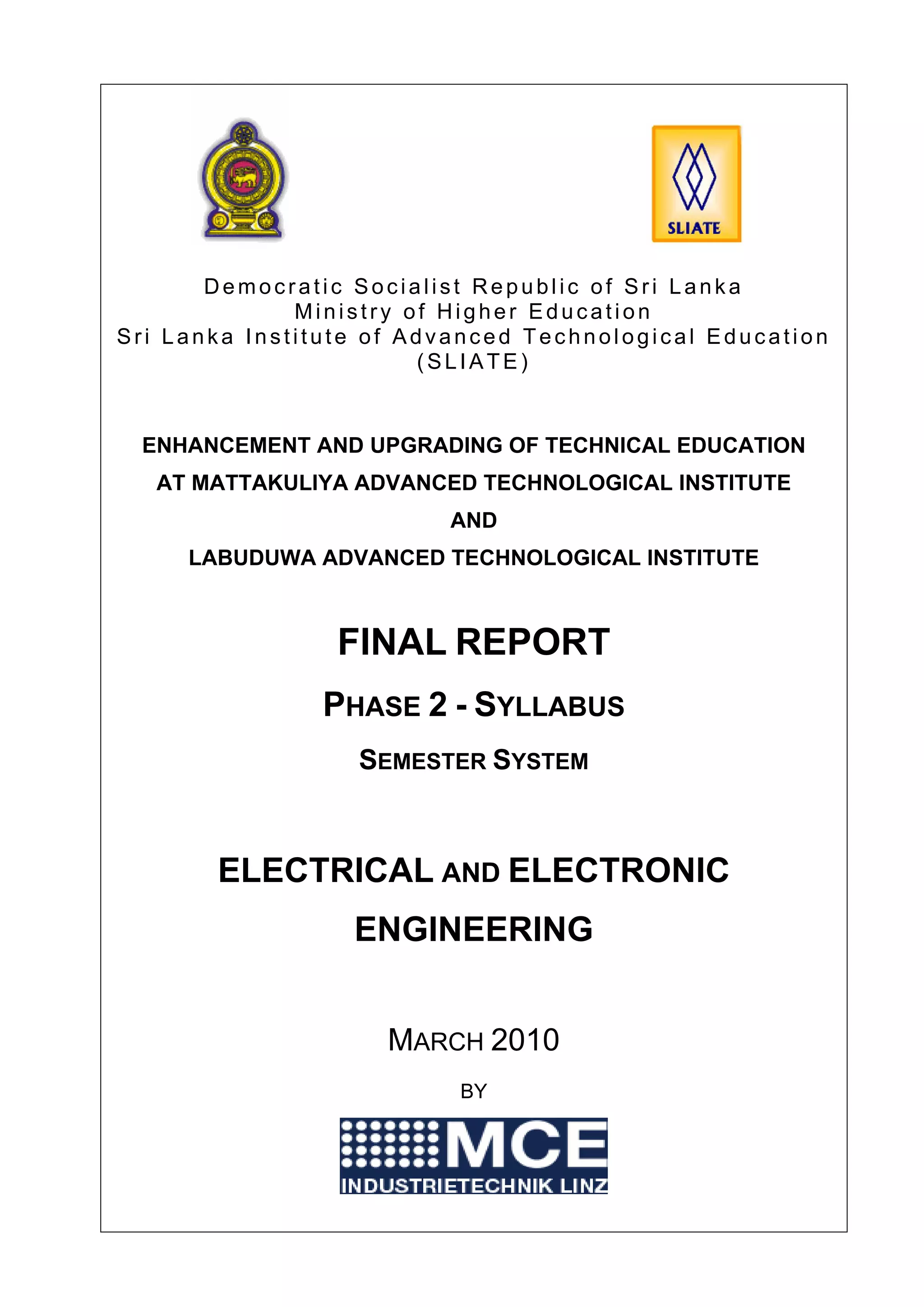 HNDE Electrical Engineering Syllabus | PDF